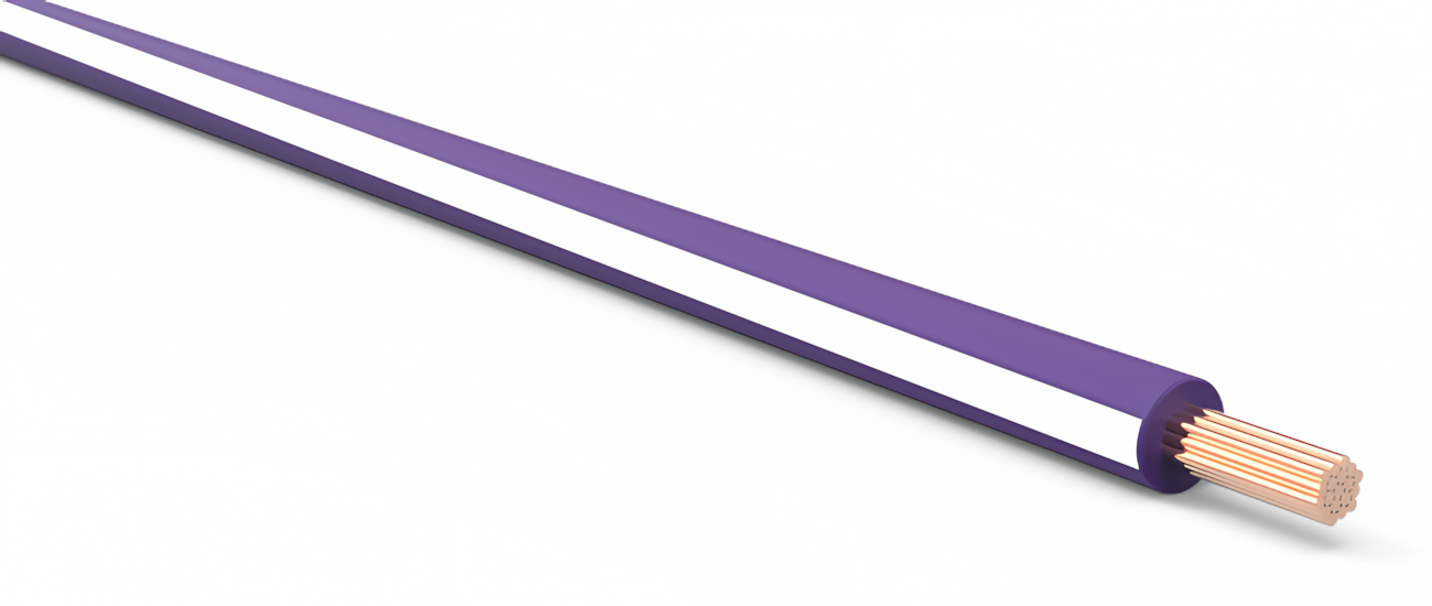 18 Gauge Purple w/ White Stripe Automotive TXL Wire Per Ft – LSwiring