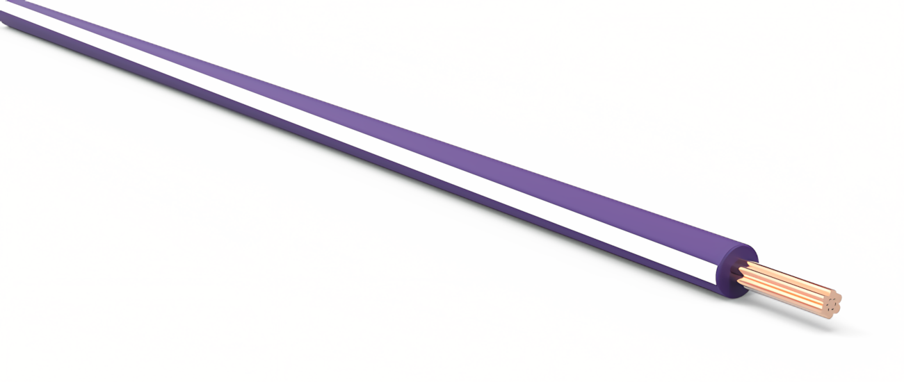 22 Gauge Purple w/ White Stripe Automotive TXL Wire Per Ft – LSwiring