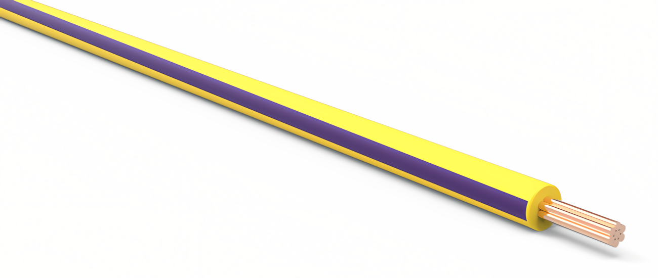 20 Gauge Yellow w/ Purple Stripe Automotive TXL Wire Per Ft – LSwiring